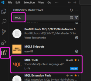 Visual Studio Code による MQL5 の開発環境を設定