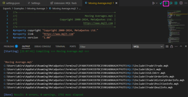 Visual Studio Code による MQL5 の開発環境を設定